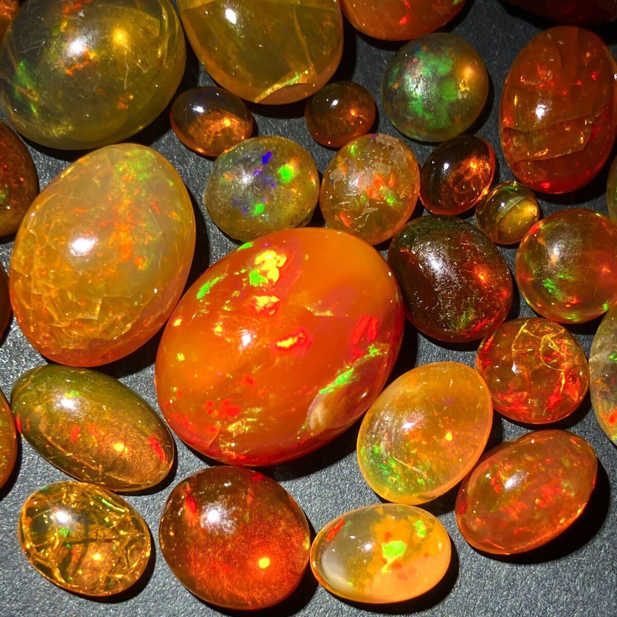 Yahoo!オークション - 遊色効果 天然ファイアオパールおまとめ50.5ct...