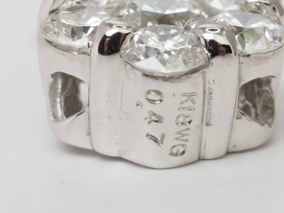 Yahoo!オークション - 【4824P】K18WG 天然ダイヤモンド 0.47ct/0.9g ...