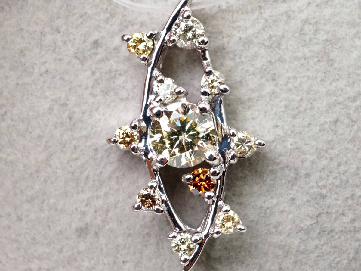 Yahoo!オークション - 【4830P】K18WG 天然ダイヤモンド 0.46ct/1.6g ...