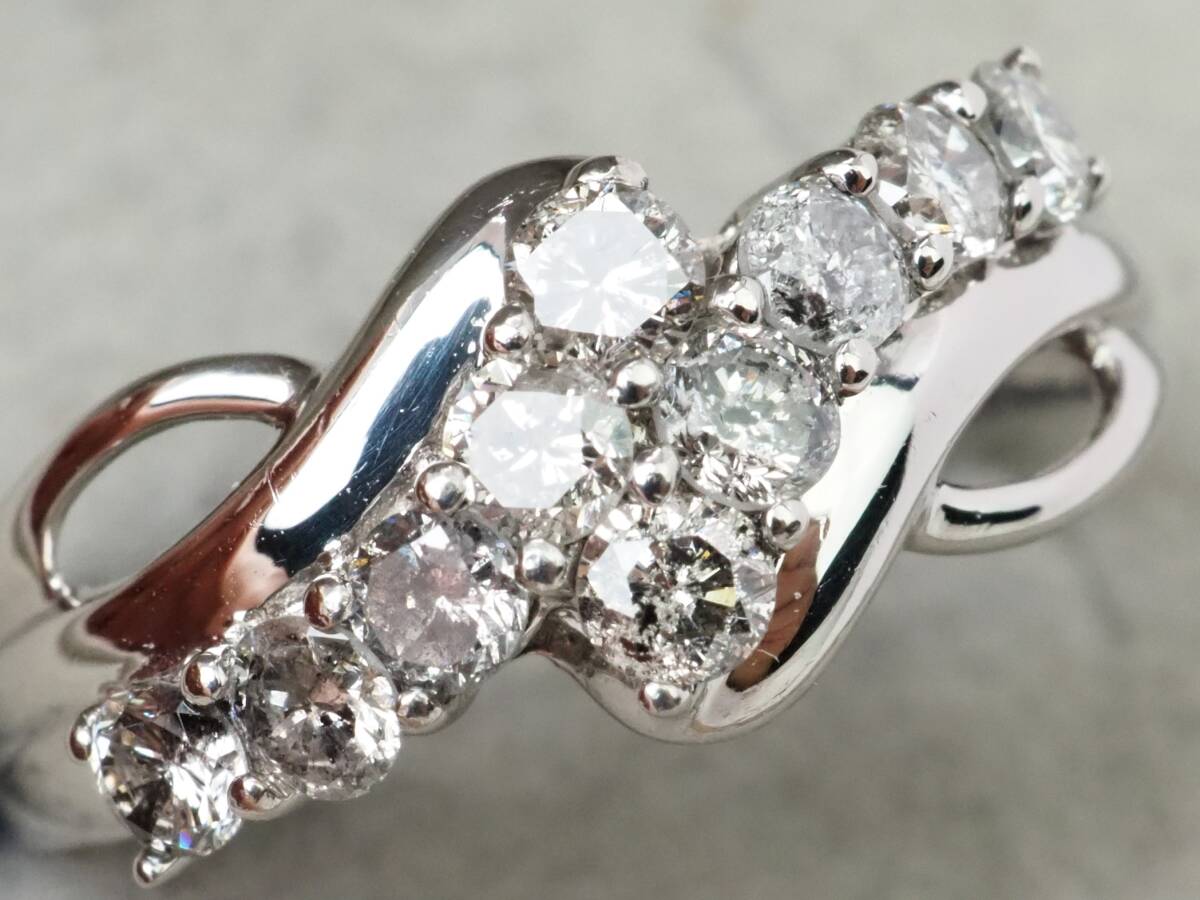 Yahoo!オークション - 【4693M】Pt900 天然ダイヤモンド 0.50ct/3.8g ...