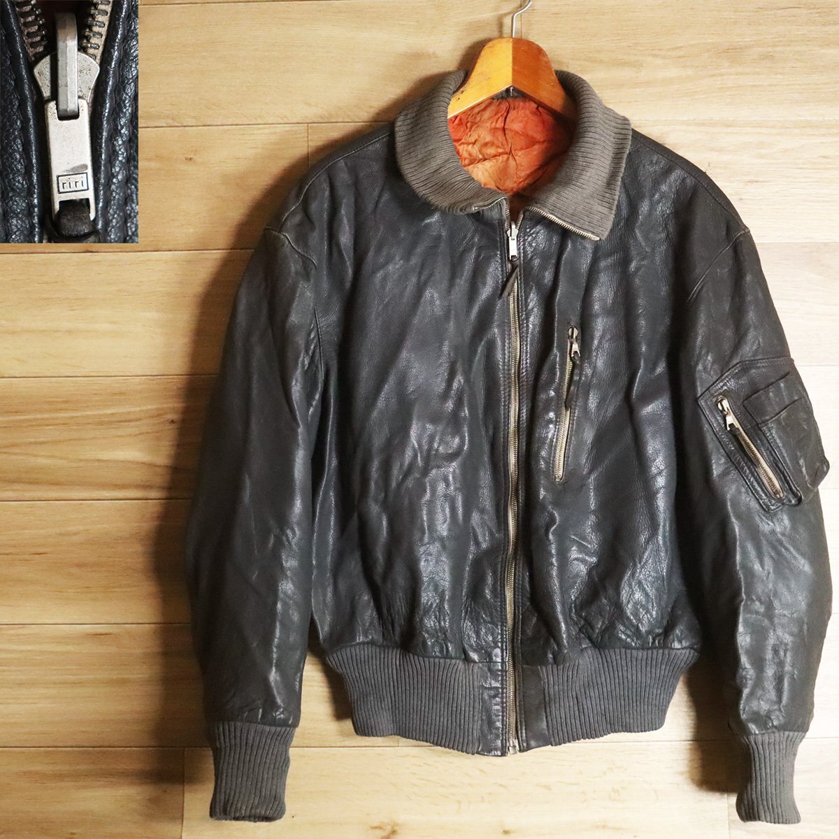 Yahoo!オークション - B5S/Y9.6-3 ドイツ軍 パイロットジャケット 本革...