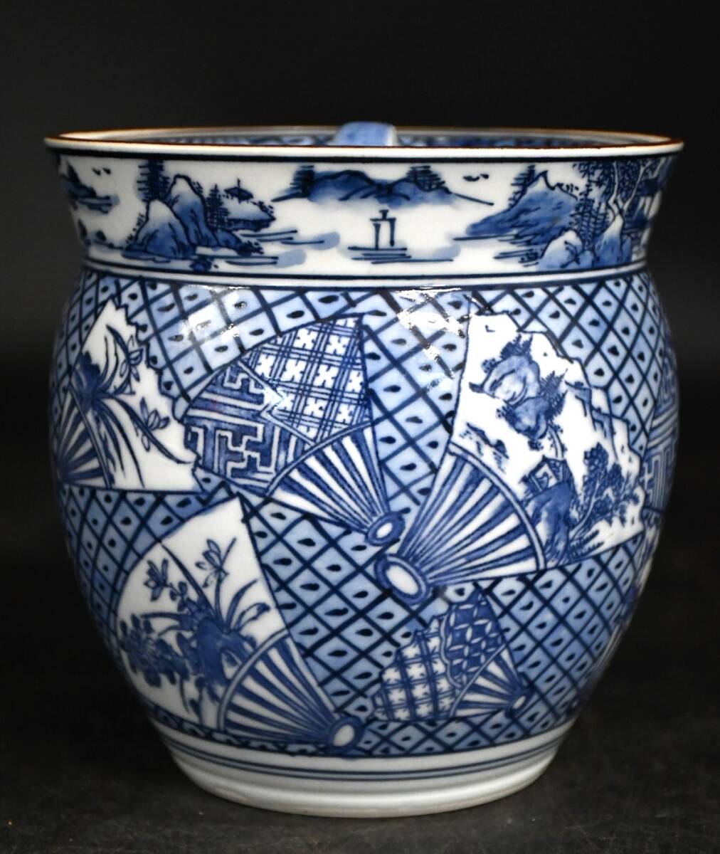 Yahoo!オークション - NY9-197【現状品】平安白鳳 水指 楼閣山水花文 ...