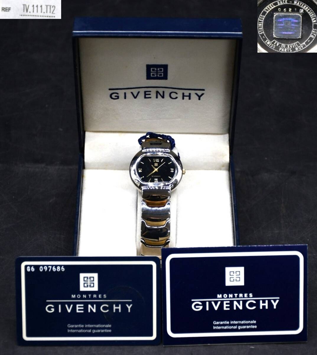 Yahoo!オークション - NY9-178【現状品】GIVENCHY MONTRES 腕時計 ジバ...