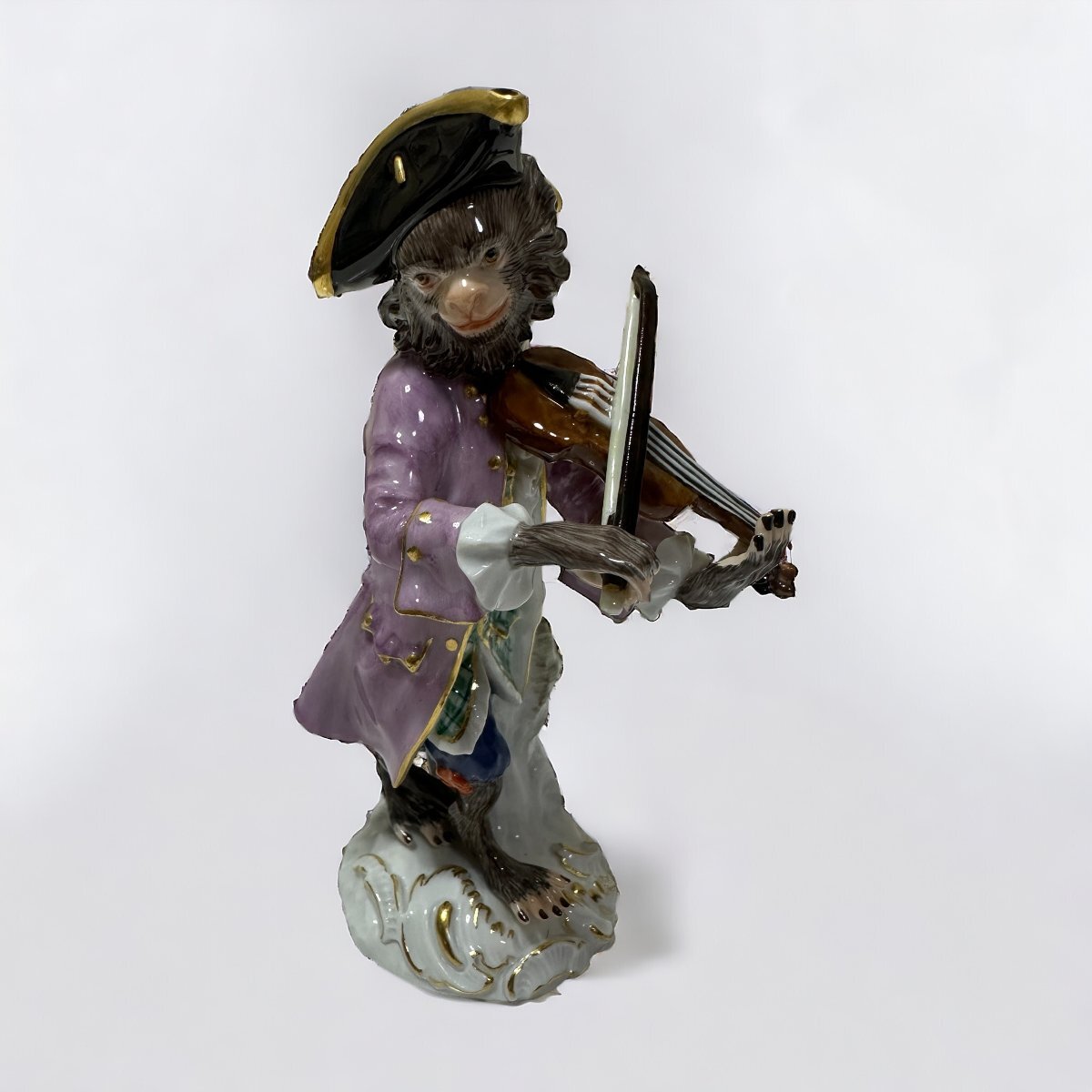 Yahoo!オークション - B136 マイセン 猿の楽隊 ヴァイオリン 人形 フィ...