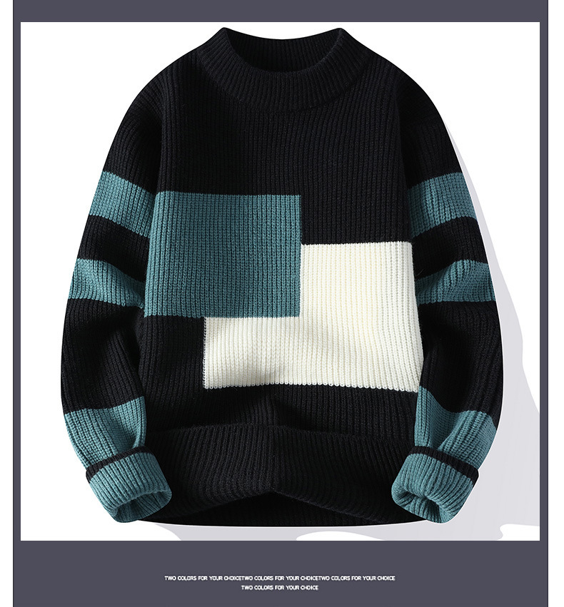 Yahoo!オークション - A136-XL 新作カシミヤウール混紡メンズクルーネ...