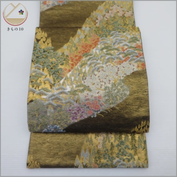 Yahoo!オークション - 着物10 1円 絹 袋帯 六通柄 長さ426cm [同梱可]...