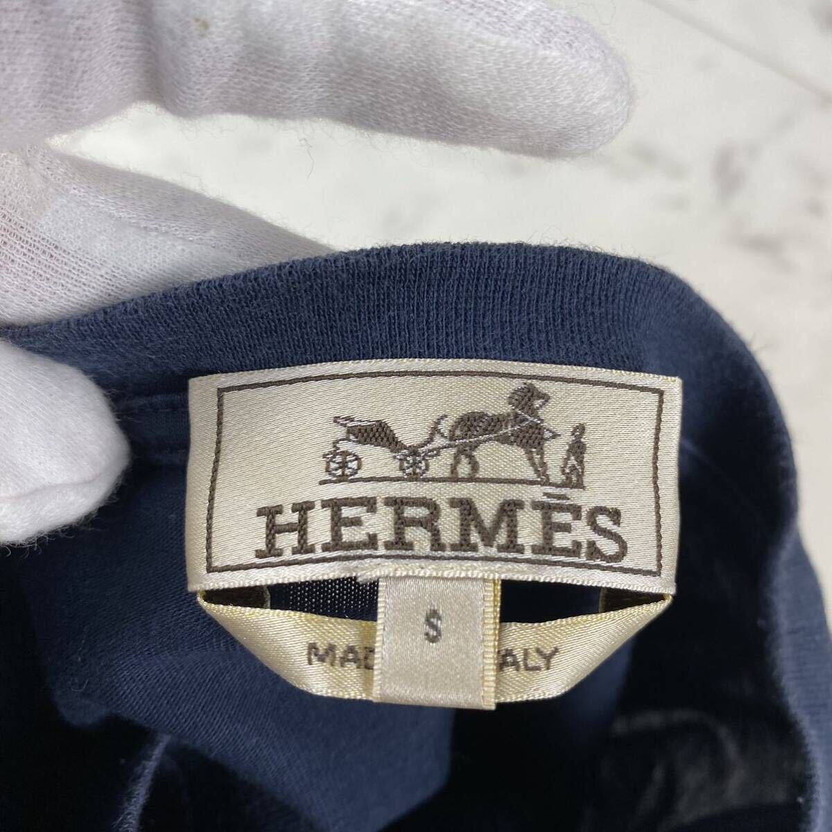 Yahoo!オークション - 22SS L相当 HERMES エルメス Tシャツ レザーパッ...