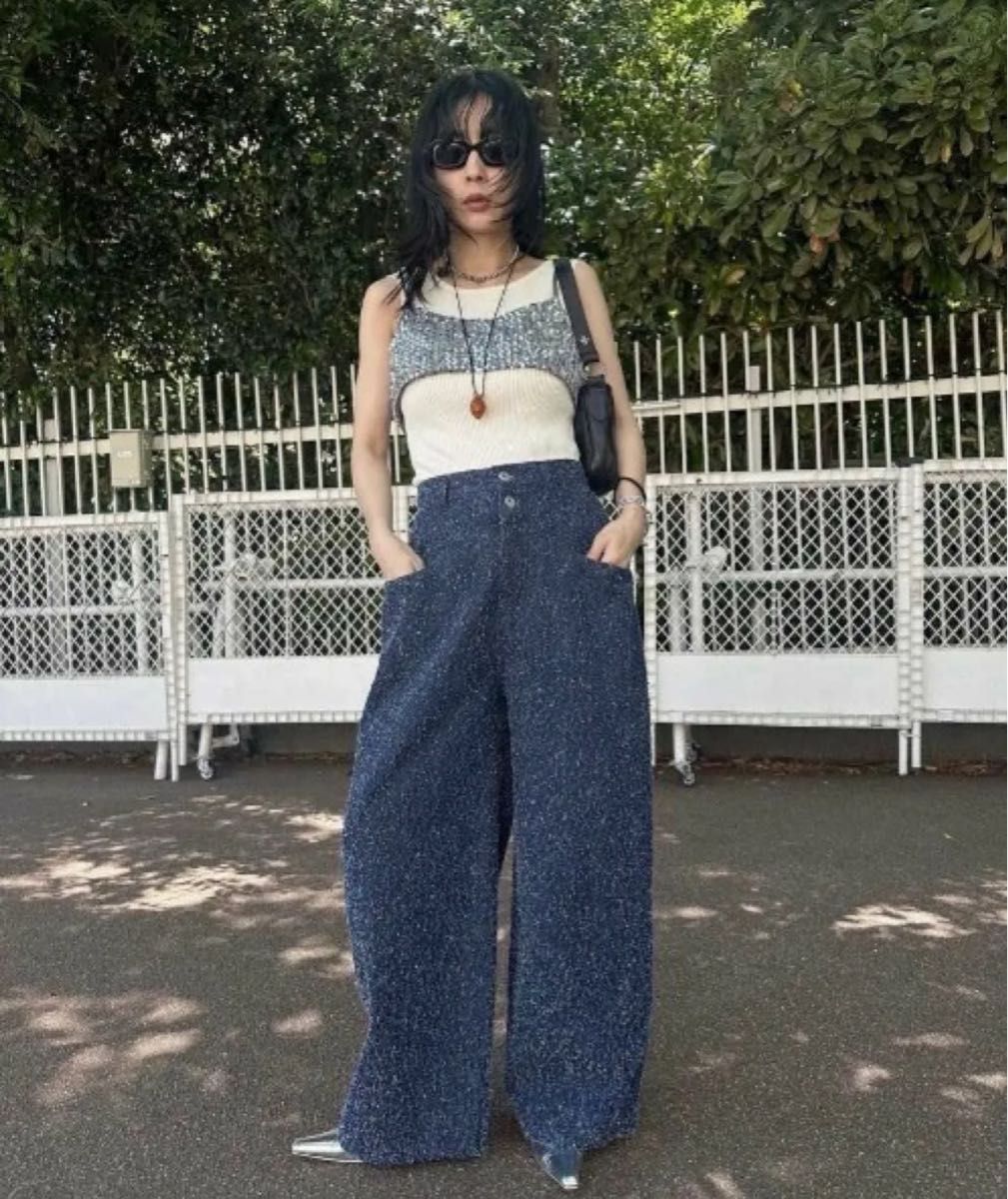 MEDI SCRATCH OVAL WIDE DENIM - パンツ MEDI SCRATCH OVAL WIDE DENIM - パンツ