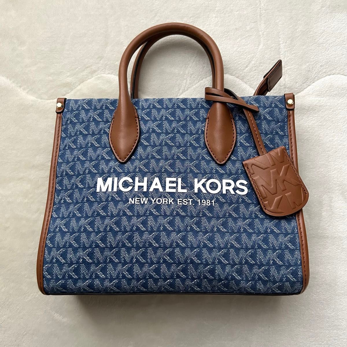 極美品 マイケルコース トートバッグ ショルダーバッグ デニム 極美品 マイケルコース トートバッグ ショルダーバッグ デニム
