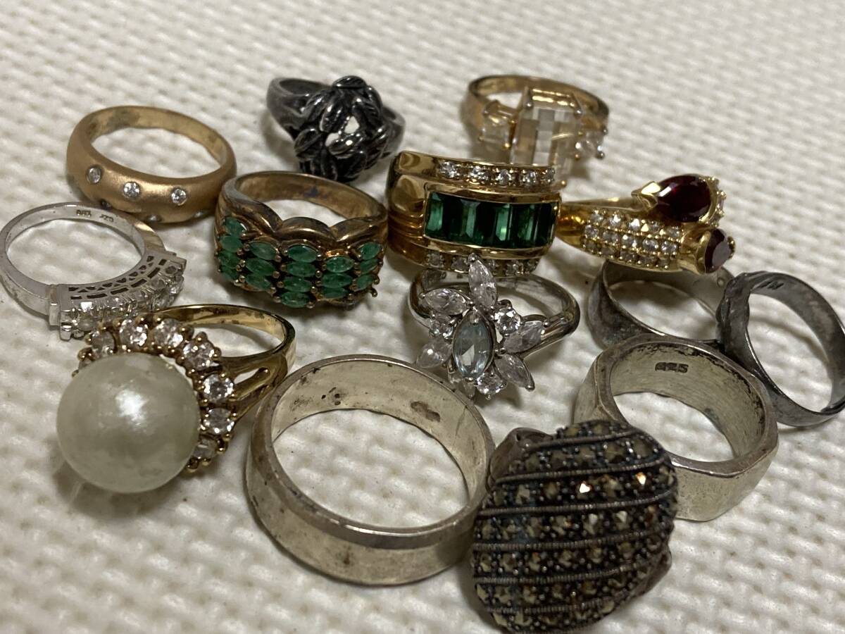 Yahoo!オークション - シルバーリング 銀指輪 ストーン 925刻印 セット...