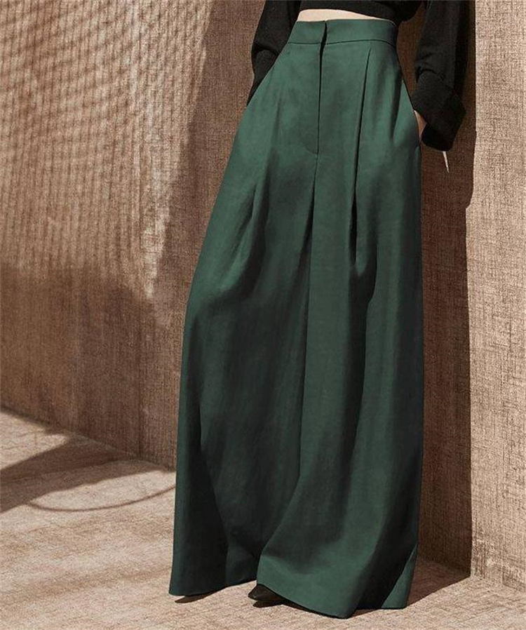 Yahoo!オークション - 新品 / プリーツ ワイドパンツ /【GREEN】グリー...