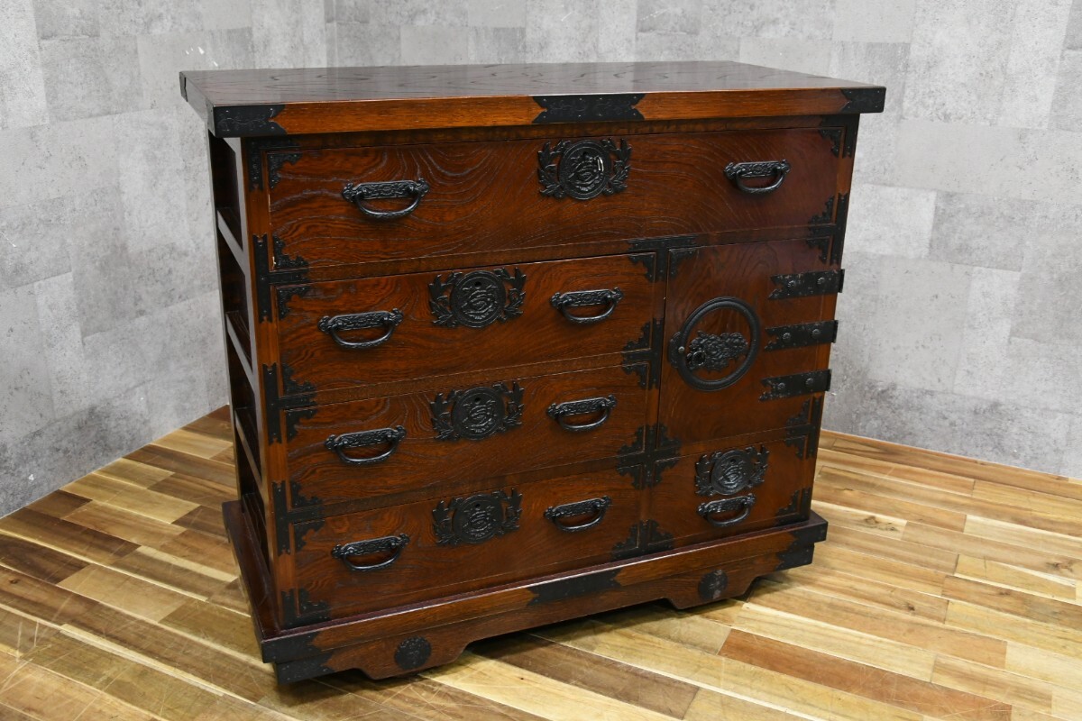 Yahoo!オークション - tr08198 民芸家具 チェスト 整理箪笥 W100cm 和...