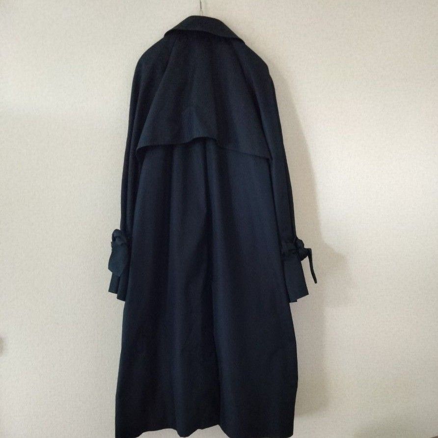 USED品】 ルシェルブルー ロングコート ネイビー 紺 トレンチ 袖 USED品】 ルシェルブルー ロングコート ネイビー 紺 トレンチ 袖
