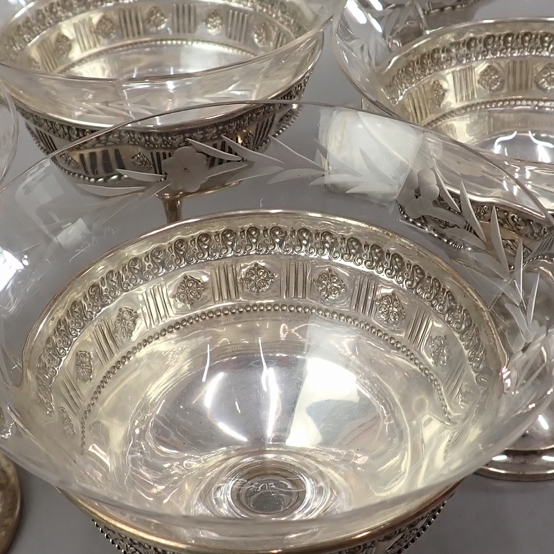 Yahoo!オークション - FK-7777 アンティーク デザートグラス スターリ...