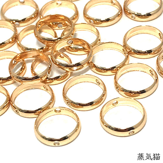 Yahoo!オークション - c0725 ラウンド枠メタルビーズ ゴールド 10個【...