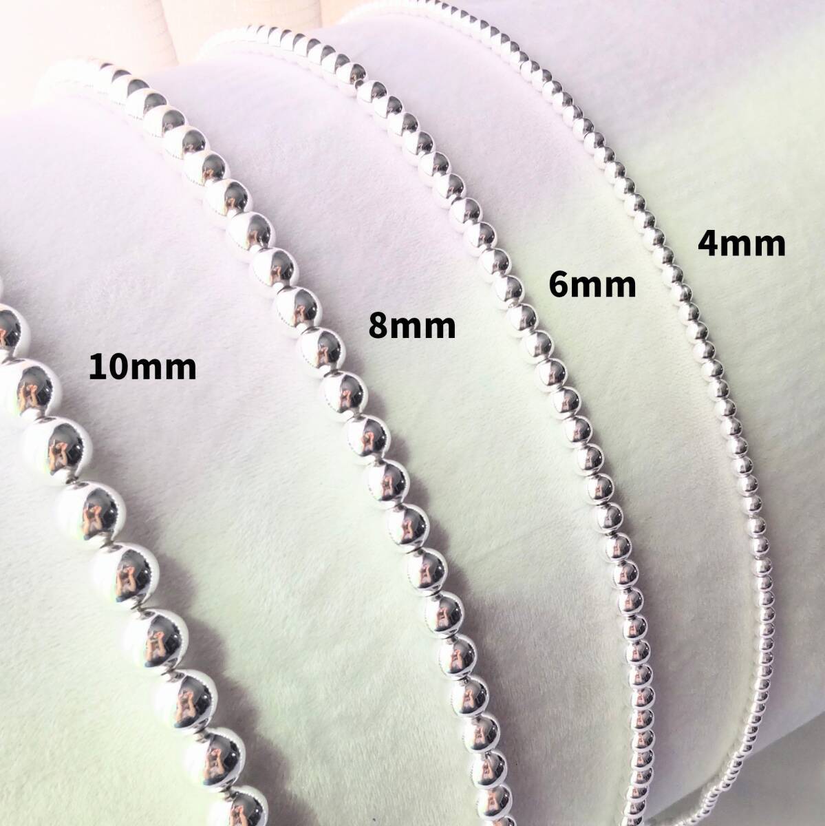 Yahoo!オークション - 4mm シルバーボールネックレス ナバホパール調 S...