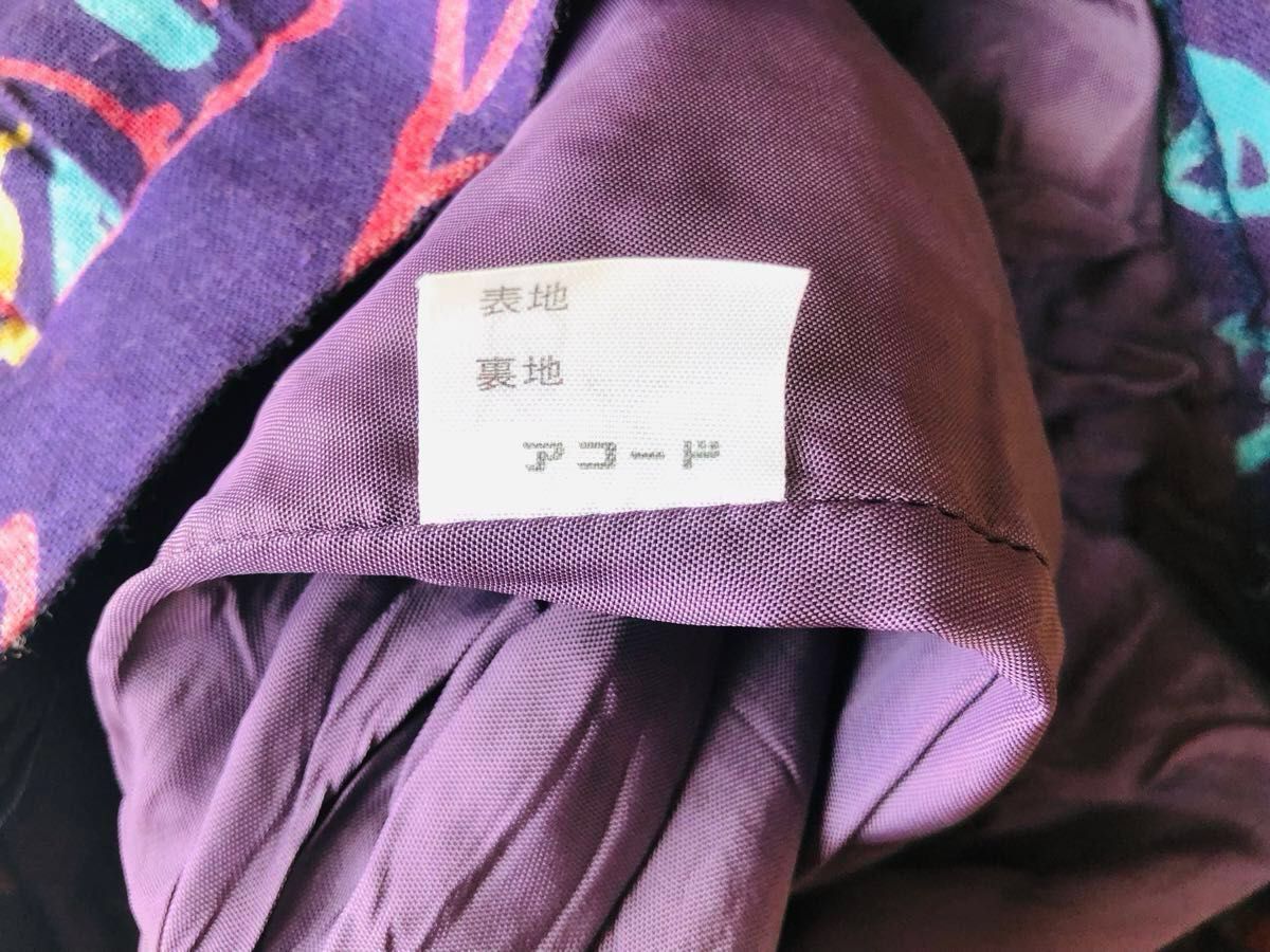 スカート ロングスカート 膝丈スカート 綿100 花柄 紫 青 春物 スカート ロングスカート 膝丈スカート 綿100 花柄 紫 青 春物