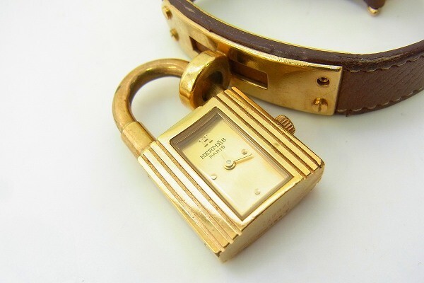 Yahoo!オークション - B054-00000 HERMES エルメス ケリーウォッチ レ...