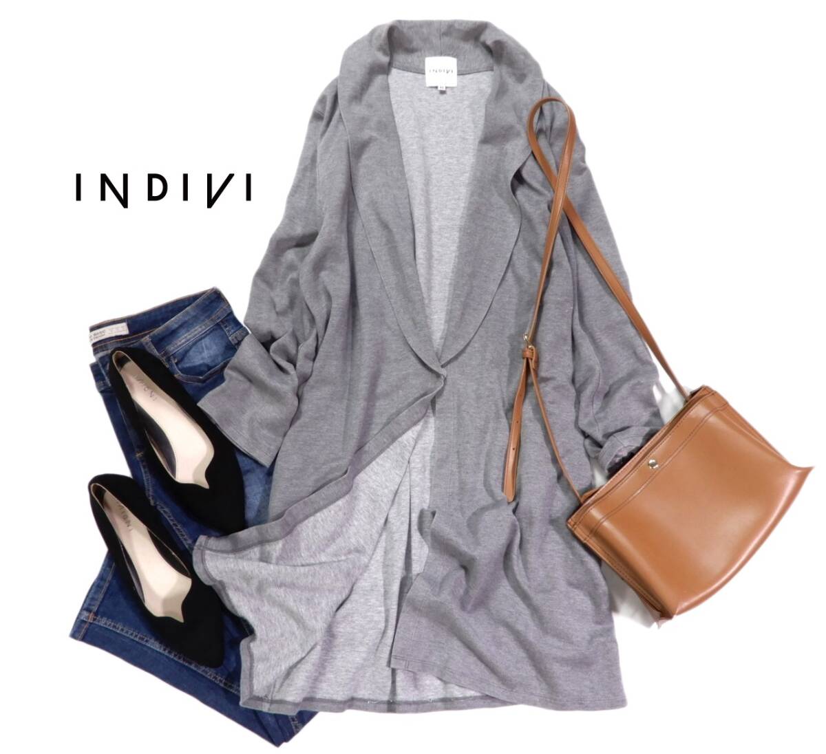 インディヴィ INDIVI 大きいサイズ 42 大人素敵スタイル ロング カーディガン 羽織(カーディガン)｜売買されたオークション情報、yahooの商品情報をアーカイブ公開 - オークファン ...