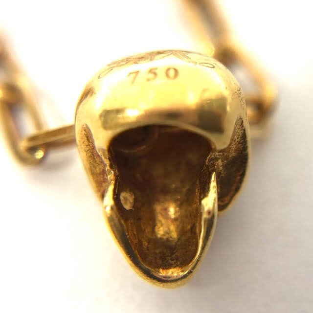 Yahoo!オークション - 美品【SJX】スカル ブレスレット K18 ゴールド ...