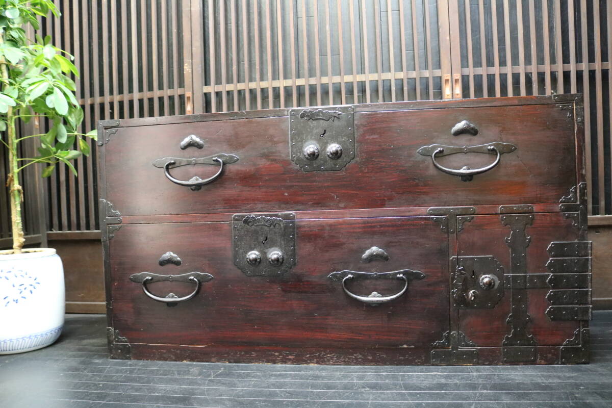 Yahoo!オークション - b209.和モダン アンティーク レトロ 古い時代箪...