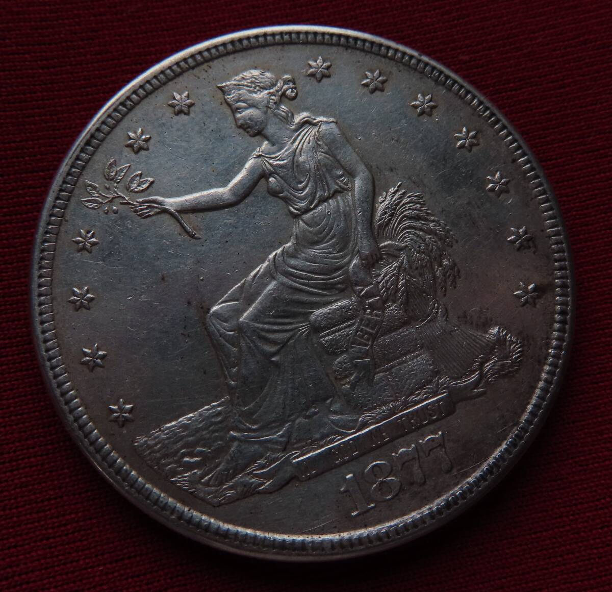 Yahoo!オークション - 1877年 アメリカ 貿易銀 1ドル トレード ダラー ...
