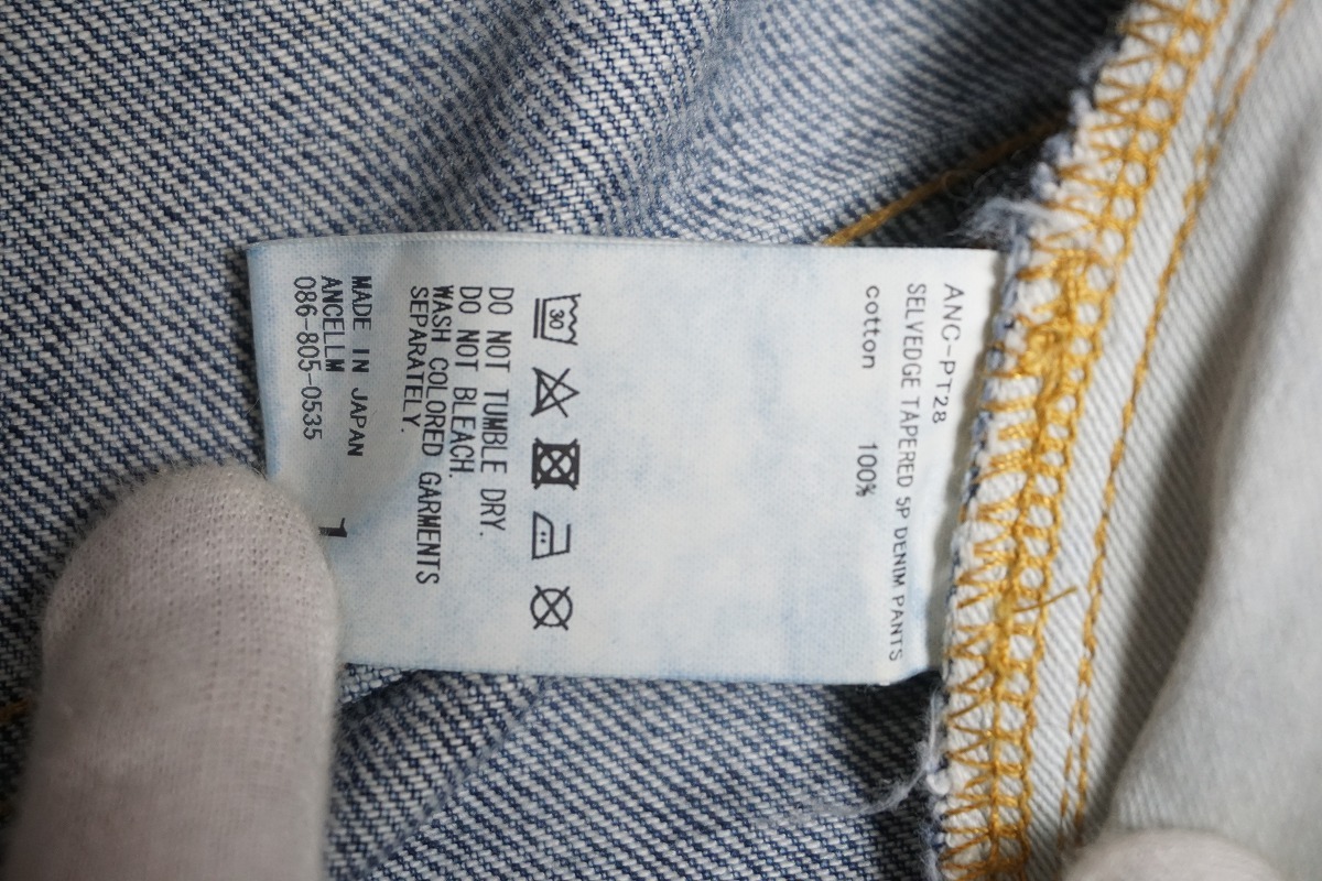 Yahoo!オークション - 美品 正規 23SS ANCELLM アンセルム SELVEDGE TA...