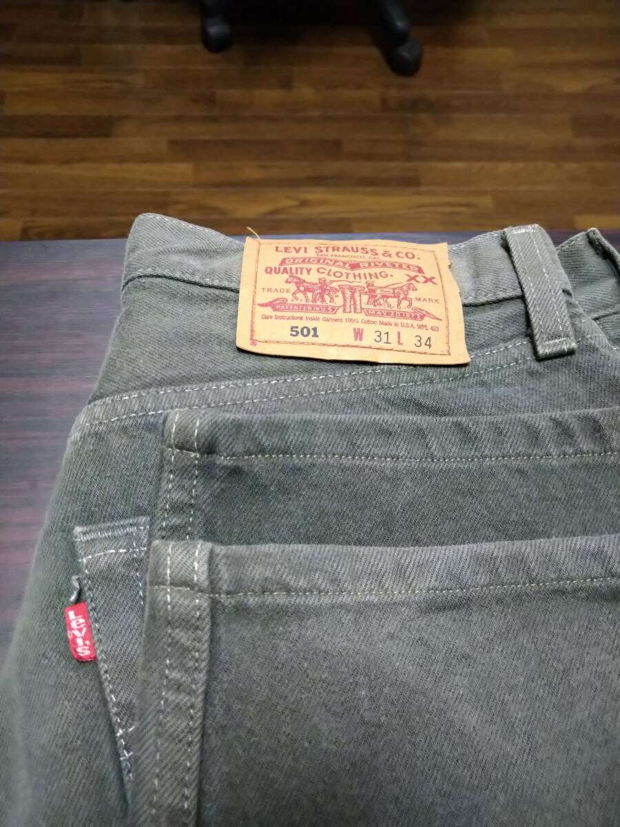 Yahoo!オークション - リーバイス501 緑 W31L34
