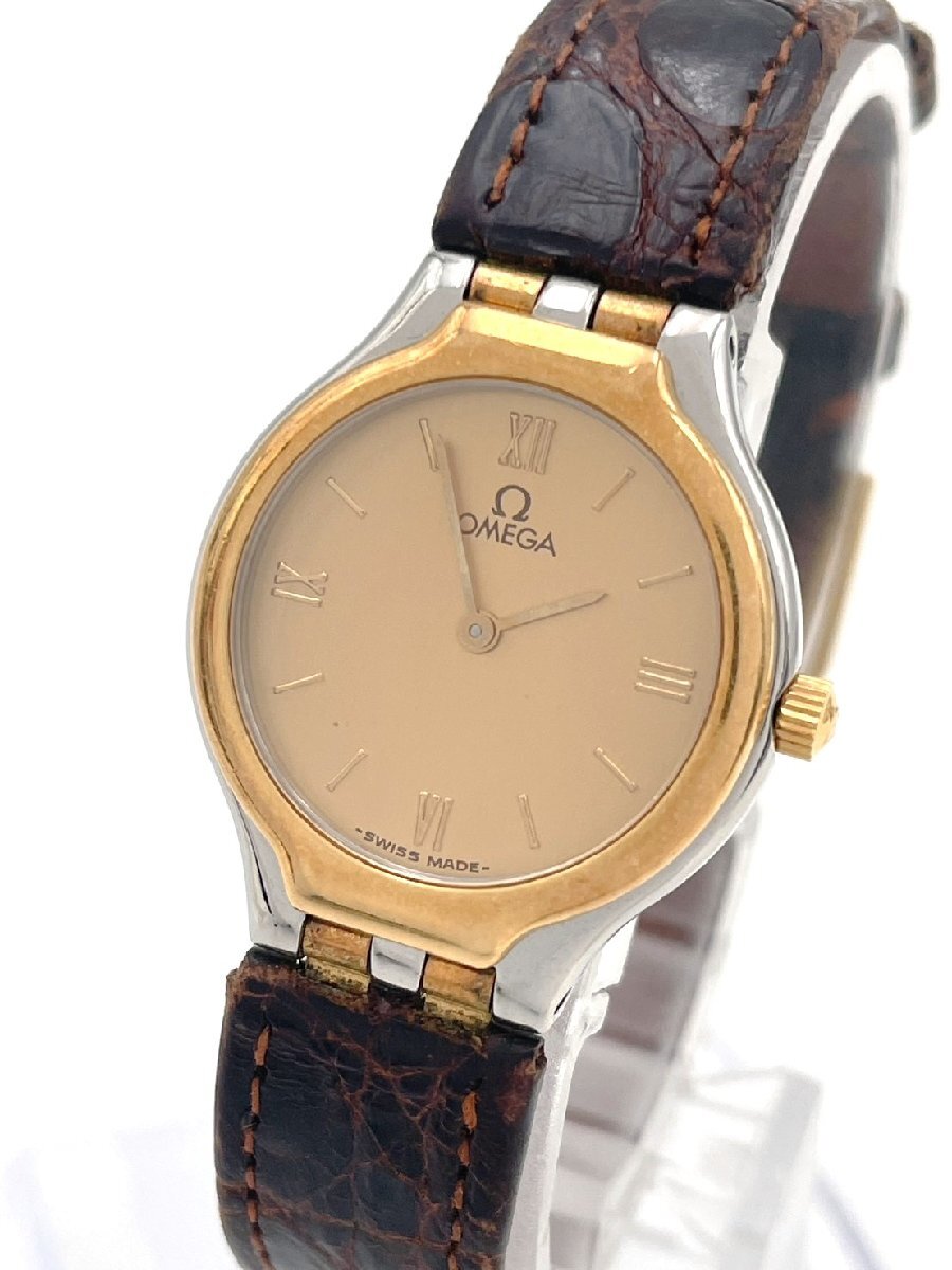 Yahoo!オークション - 1円 オメガ(OMEGA) SS/YG シャンパン文字盤 QZ ...
