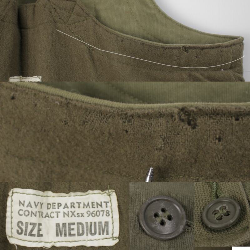 Yahoo!オークション - 米軍 USN N-1 デッキパンツ 40年代 実物 ヴィン...