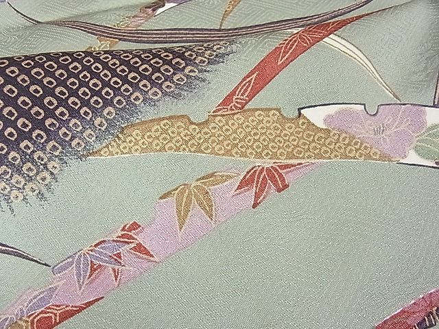 Yahoo!オークション - 平和屋着物 上質な小紋 雪芝鹿の子花文 逸品 du1...