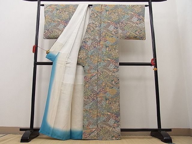 Yahoo!オークション - 平和屋着物 上質な小紋 切嵌吉祥花文 逸品 n-kn0...