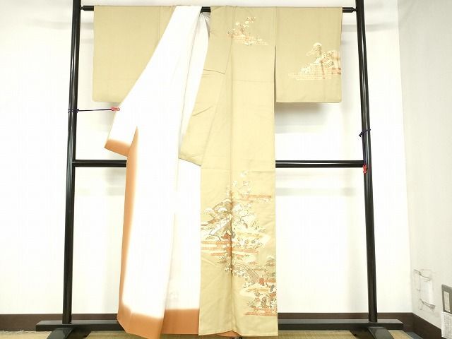 Yahoo!オークション - 平和屋着物 訪問着 風景人物花文 金彩 逸品 DAAG...