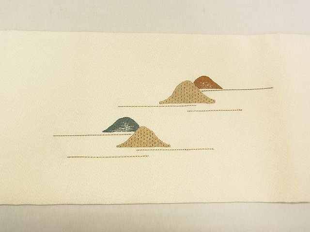 Yahoo!オークション - 平和屋着物 九寸名古屋帯 遠山文 金糸 逸品 DAAG...