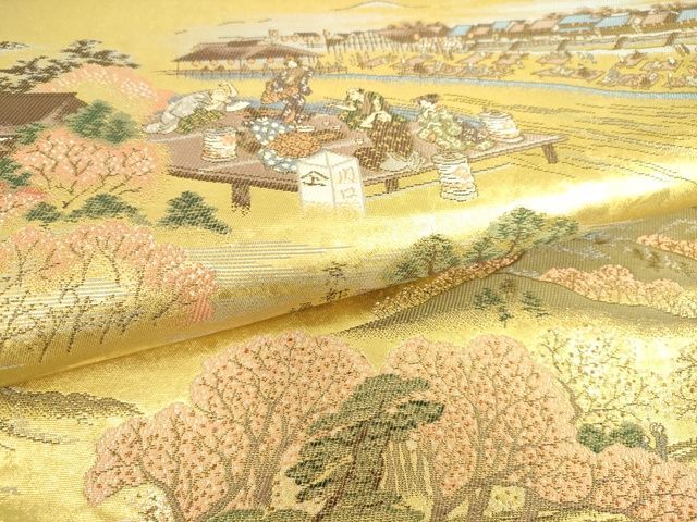 Yahoo!オークション - 平和屋着物 丸帯 東海道五十三次 金糸 逸品 DAAG...