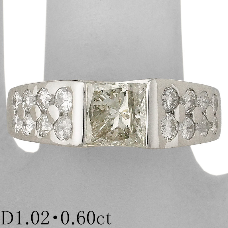 Yahoo!オークション - ダイヤモンド/1.02ct 0.60ct デザイン リング Pt...