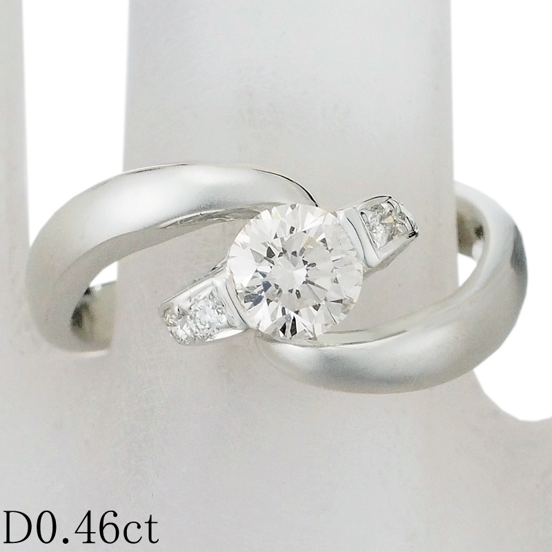 Yahoo!オークション - ダイヤモンド/0.46ct デザイン リング K18WG 11...