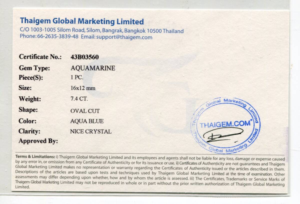 Yahoo!オークション - アクアマリン 7.4ct