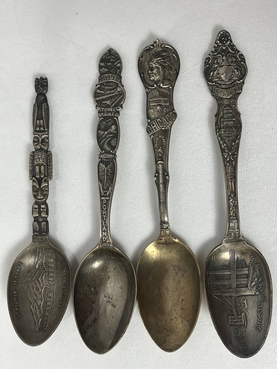 ビンテージ スプーン スターリングシルバー 時代物 銀製品 4本 92g 自由の女神 スプーンリング 指輪 インテリア アート(カトラリー)｜売買されたオークション情報、yahooの商品情報を ...