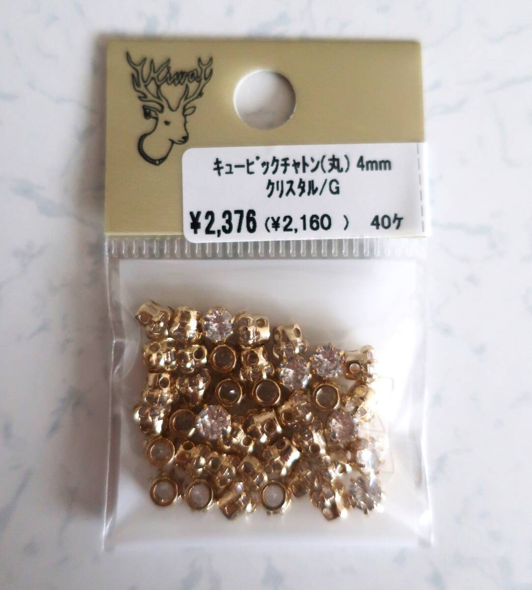 Yahoo!オークション - 新品 キュービックチャトン 丸 4mm 40個 / ゴー...