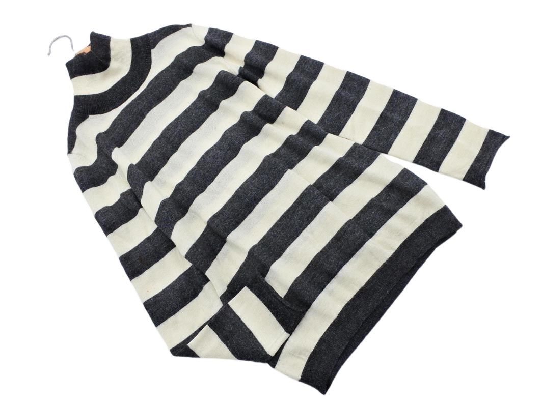 Yahoo!オークション - ネコポスOK iCB アイシービー モヘア混 ボーダー...