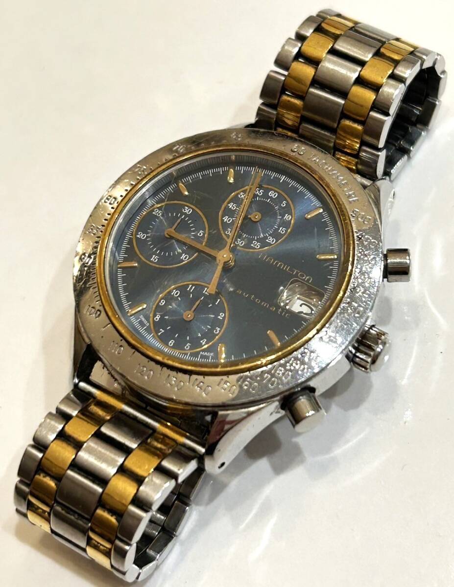 Yahoo!オークション - B14)100円～HAMILTON/ハミルトン 自動巻 クロノ ...