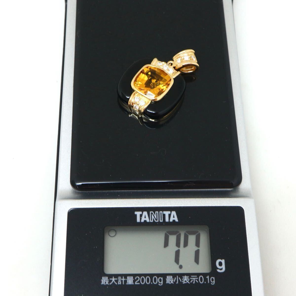 Yahoo!オークション - ソ付 良品 《K18 天然シトリン/天然ダイヤモンド...