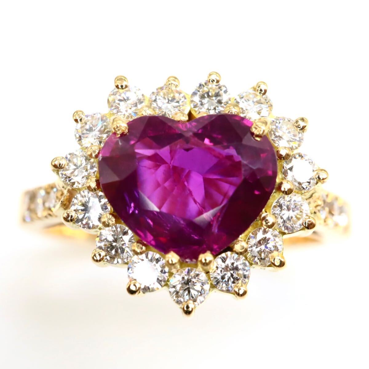 Yahoo!オークション - 非加熱 ソ付 《K14 天然ルビー/天然ダイヤモンド...