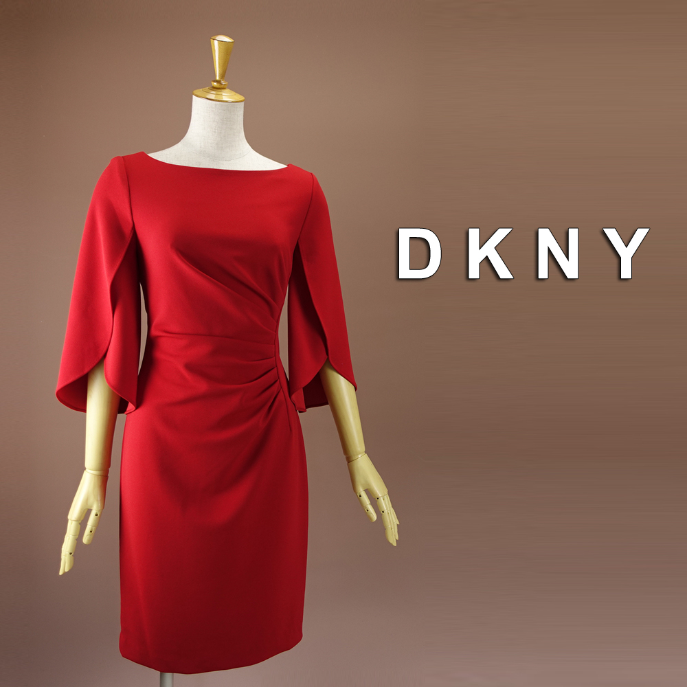 DKNY 4/9号 ダナキャラン 赤 ベルスリーブ ワンピース パーティドレス 七分袖 結婚式 二次会 フォーマル お呼ばれ 謝恩会 華33X0302(Mサイズ)｜売買されたオークション情報 ...