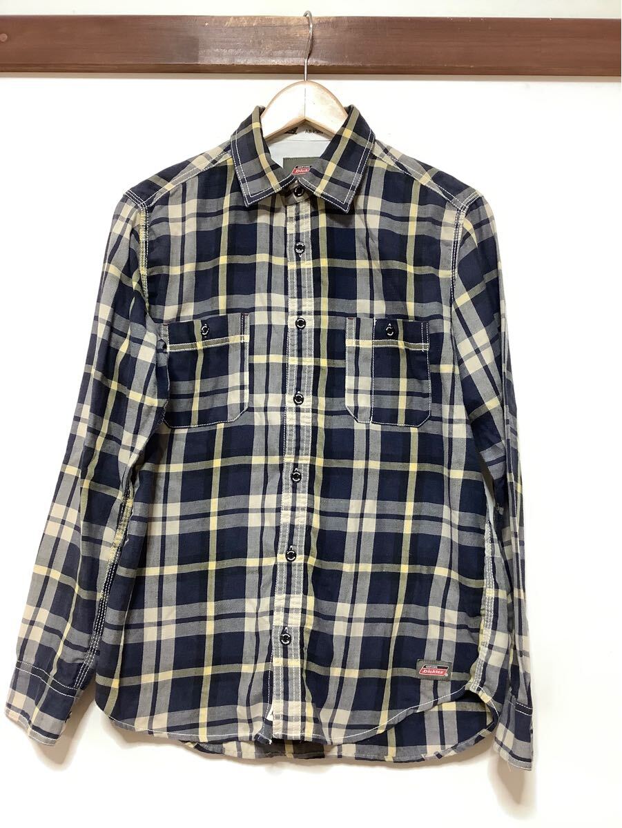 Yahoo!オークション - の1484 Dickies ディッキーズ チェック長袖シャ...