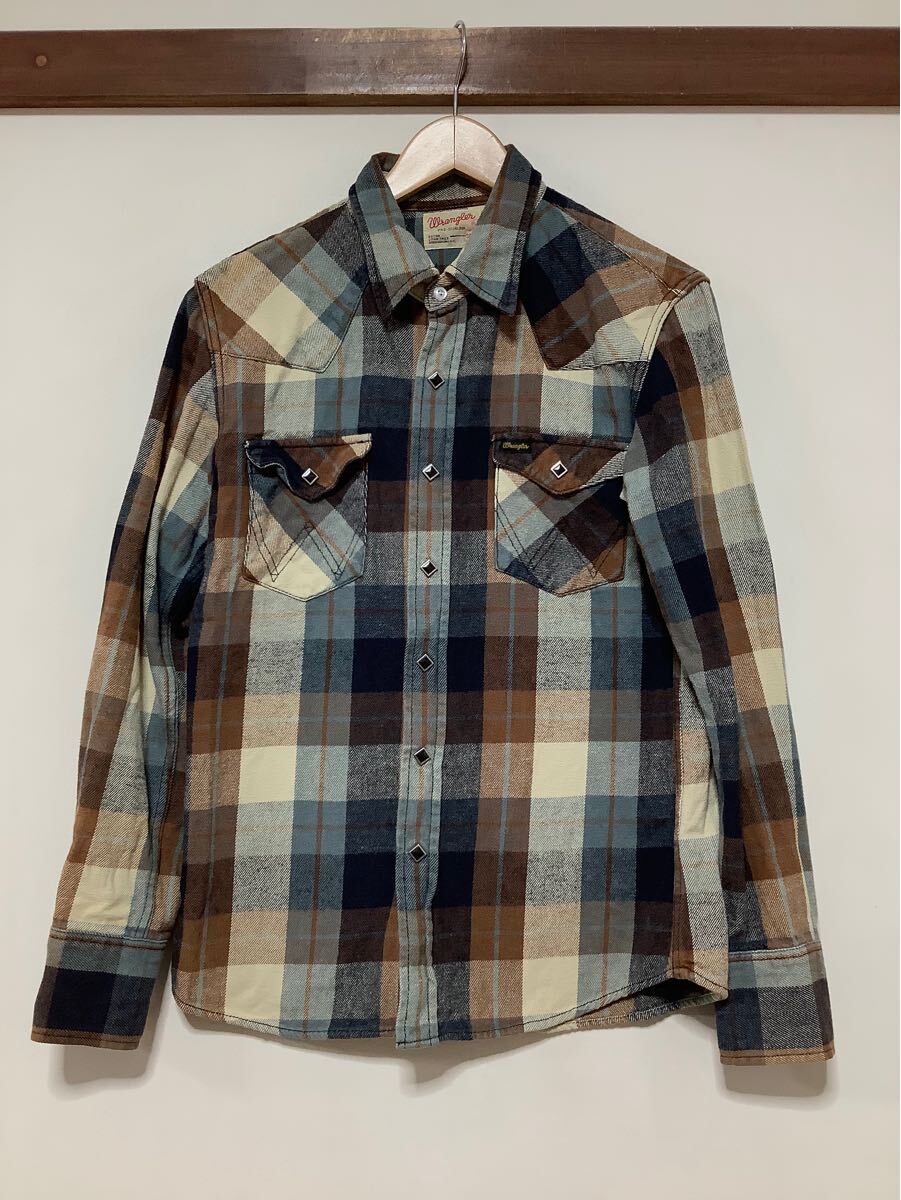 Yahoo!オークション - ふ1447 Wrangler ラングラー チェック長袖ウエス...