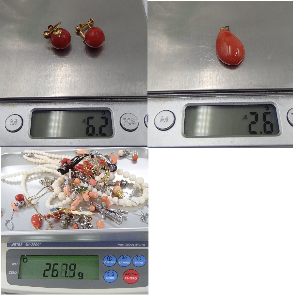 Yahoo!オークション - 赤珊瑚 桃珊瑚 朱赤珊瑚 白珊瑚 珊瑚風 アクセ ...