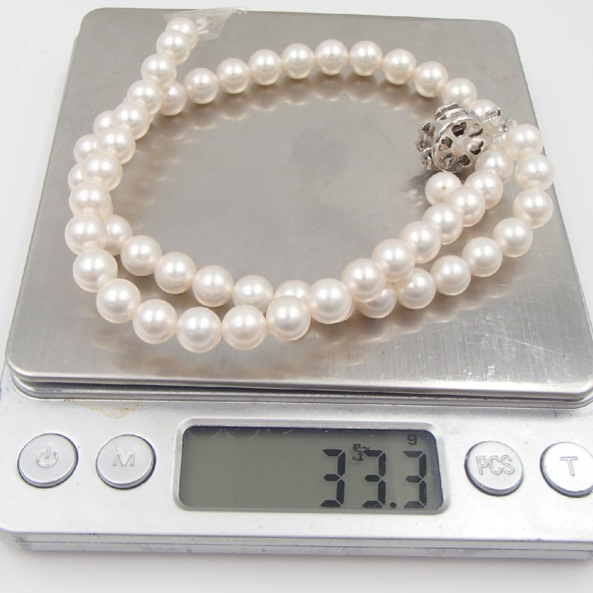 Yahoo!オークション - パール ネックレス イヤリング /PT850 約3.4g ...