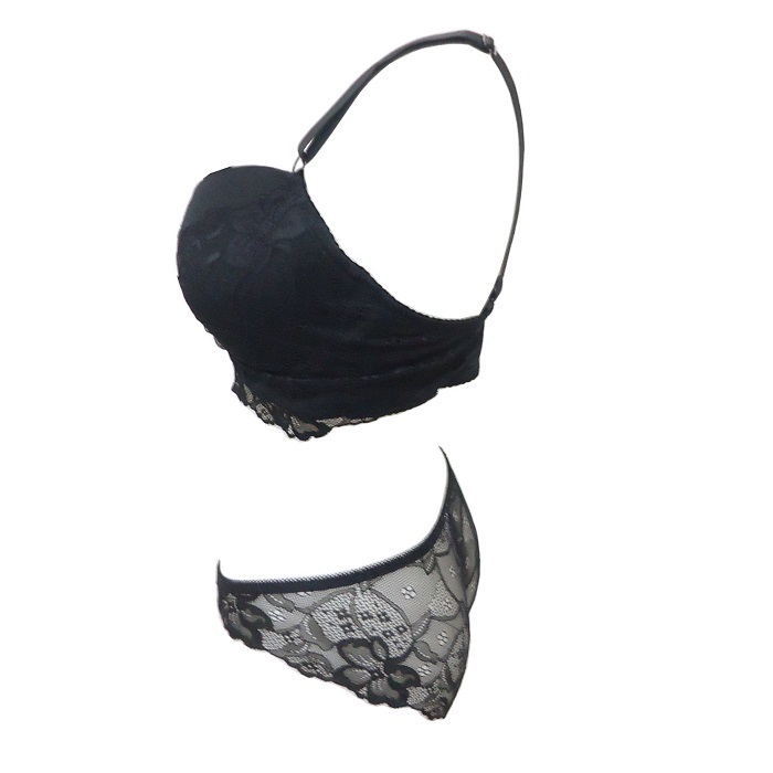 Yahoo!オークション - H75/L・ブラック ストレッチレース ブラジャー...